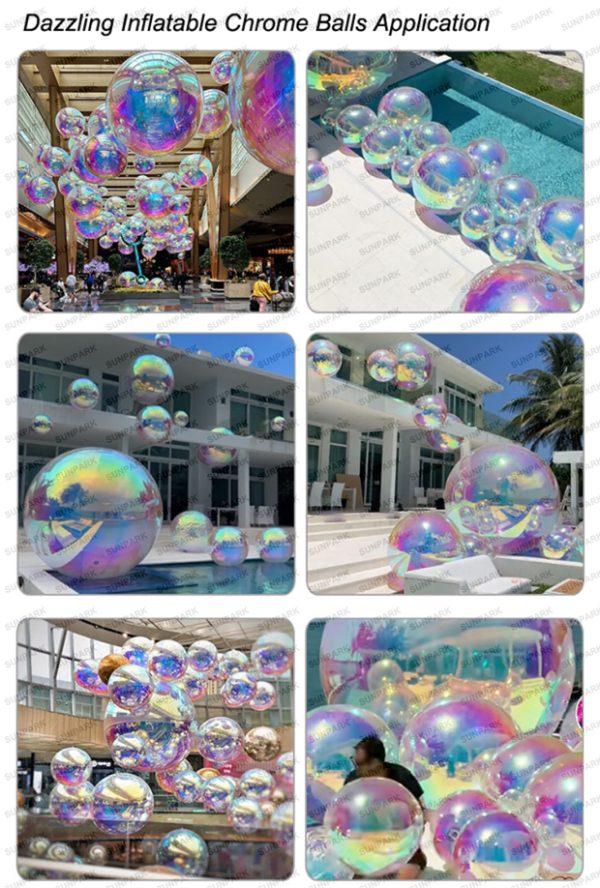 Iridescent Mirror Ball | Rainbow Inflatable for Fun Events